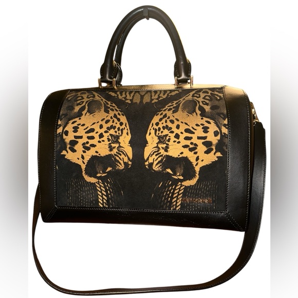 Roberto Cavalli | Bags | Roberto Cavalli Double Sided Suede Leopard ...